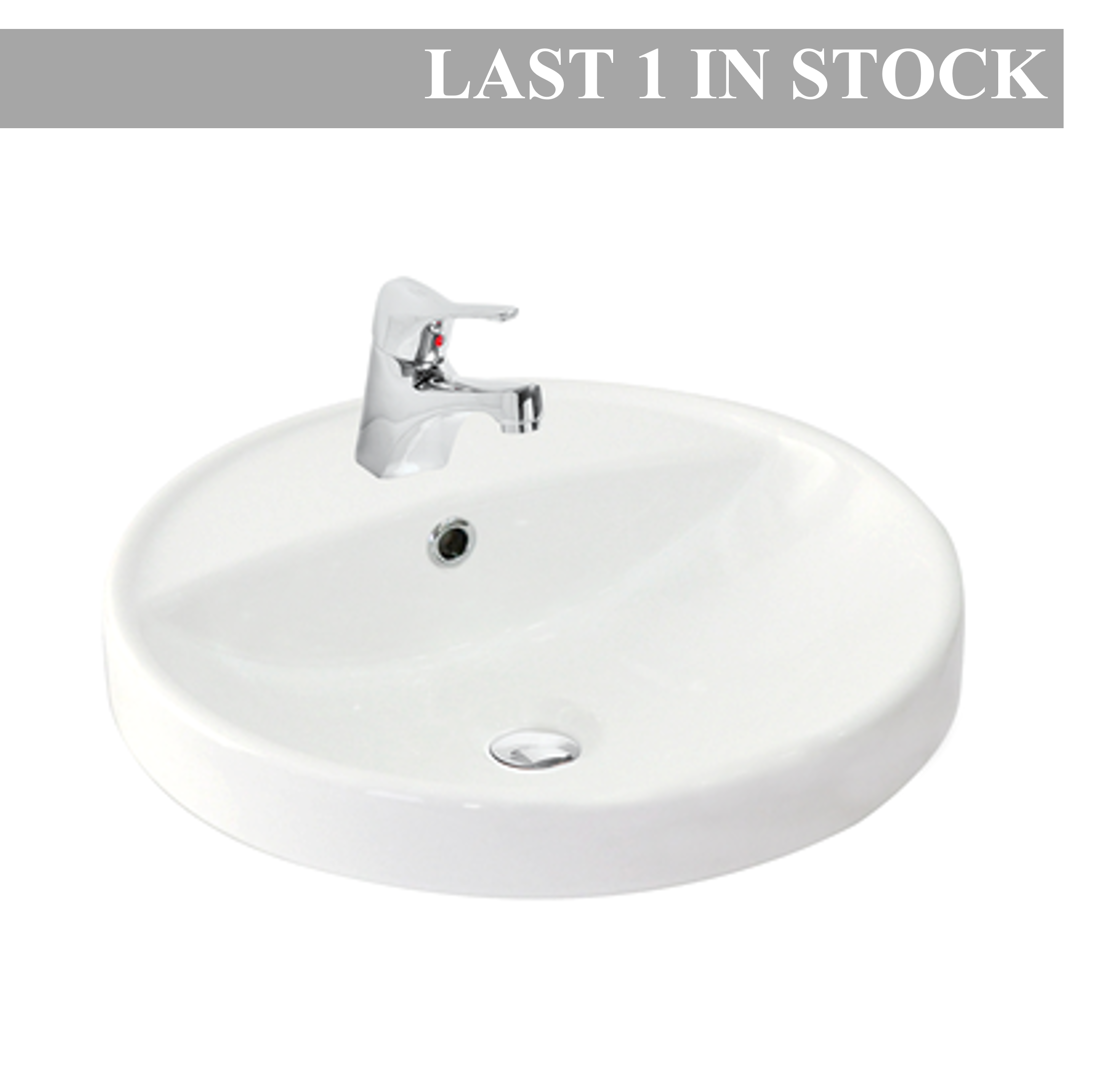 Argent Azure 450 Round Counter Top Basin 1 Tap Hole FC20TUL01 - Ilbagno ...